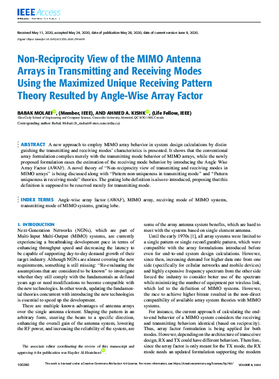 (PDF) Non-Reciprocity View of the MIMO Antenna Arrays in Transmitting ...
