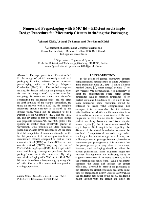 (PDF) Numerical Prepackaging with PMC Lid - Efficient and Simple Design ...