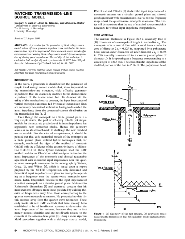 (PDF) Matched transmission-line source model