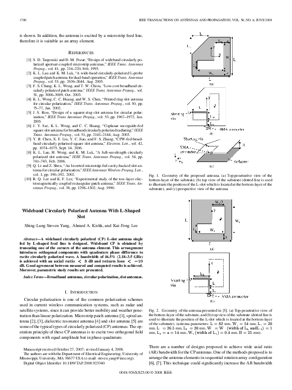 (PDF) Wideband Circularly Polarized Antenna With L-Shaped Slot