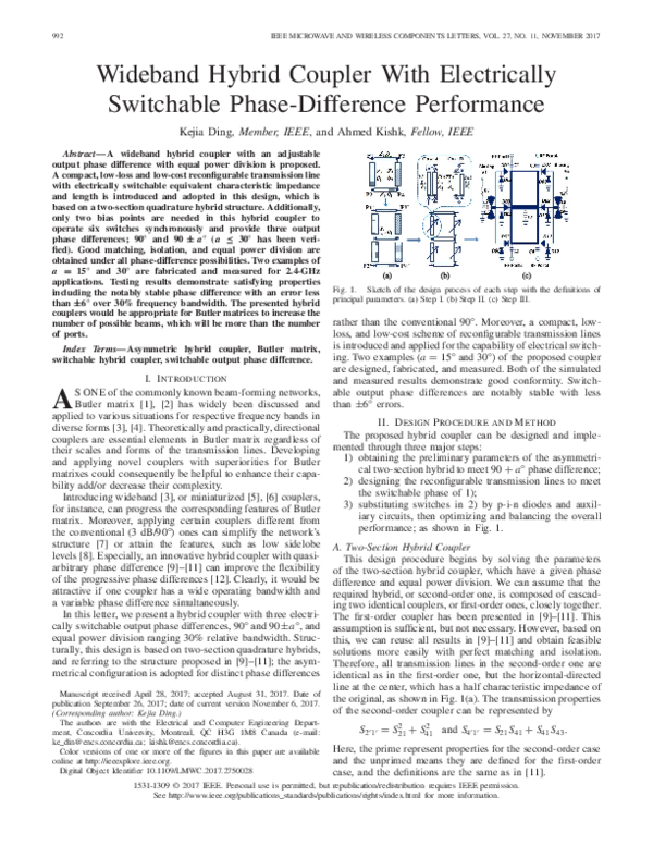 (PDF) Wideband Hybrid Coupler With Electrically Switchable Phase ...