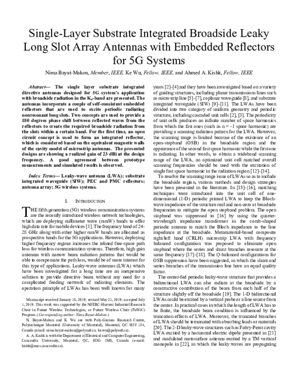 (PDF) Single-Layer Substrate-Integrated Broadside Leaky Long-Slot Array ...