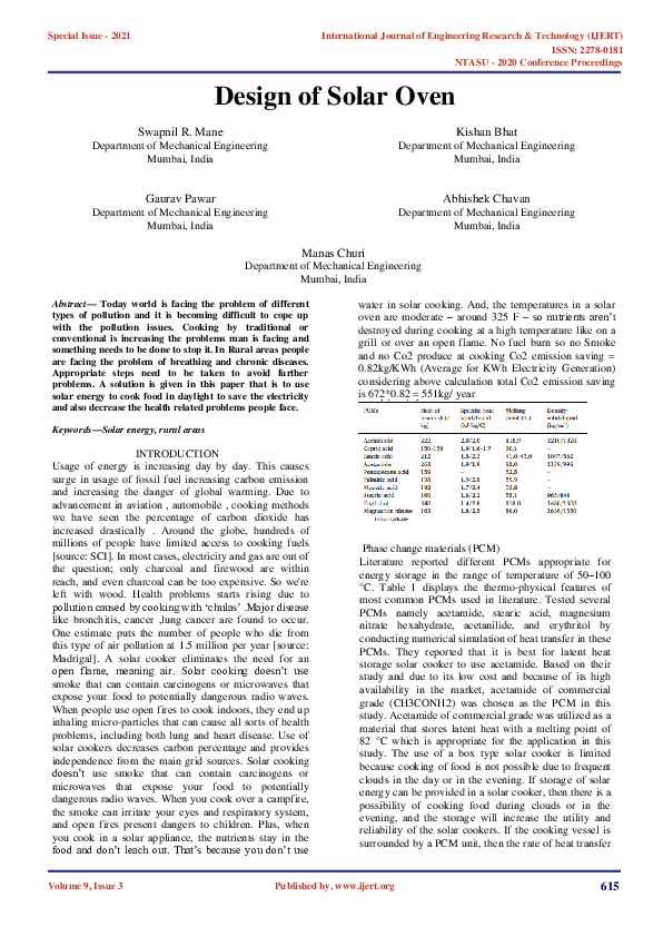 (PDF) Design of Solar Oven