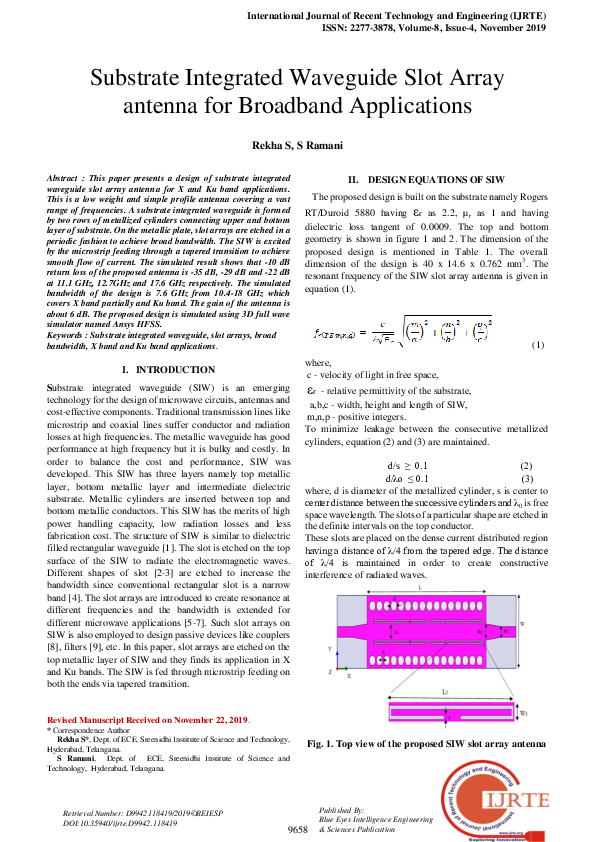 (PDF) A substrate integrated waveguide slot array antenna fed with a grounded coplanar waveguide