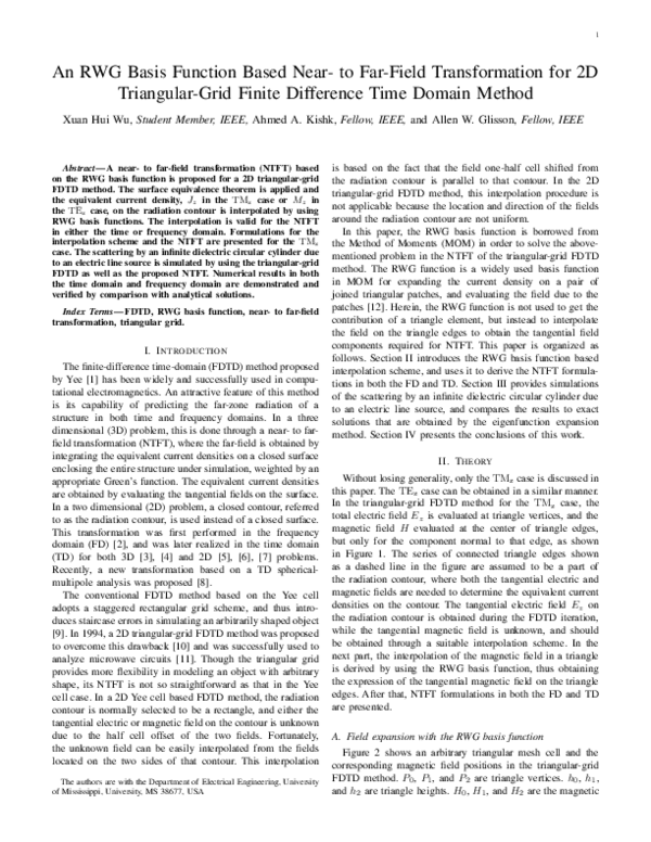 (PDF) An RWG Basis Function Based Near- to Far-Field Transformation for ...