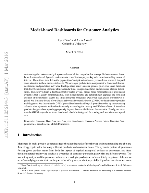 (PDF) Model-based Dashboards for Customer Analytics | Abdul Quddus Ansari - Academia.edu