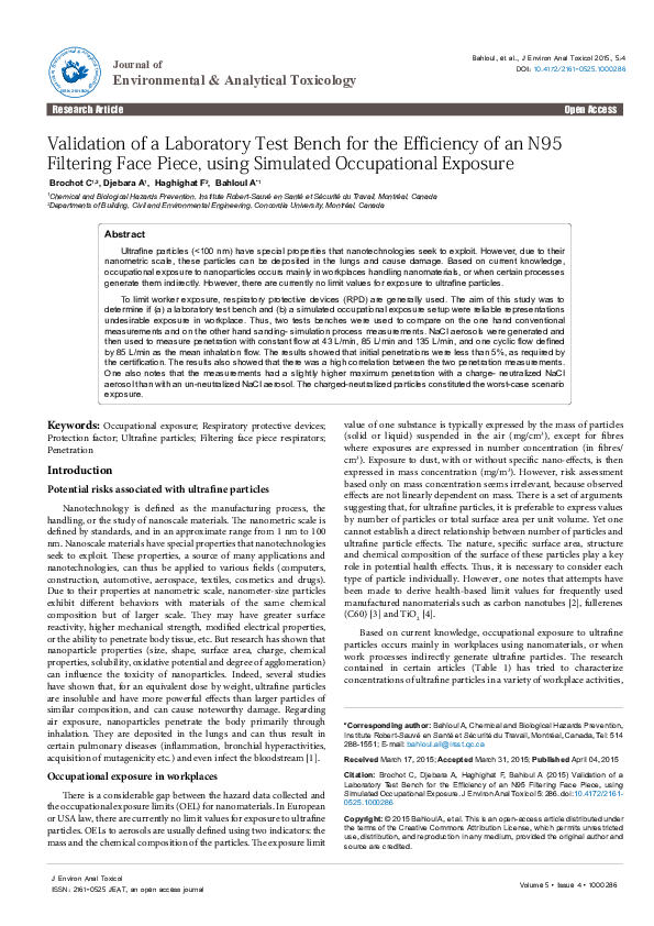 (PDF) Validation of a Laboratory Test Bench for the Efficiency of an ...