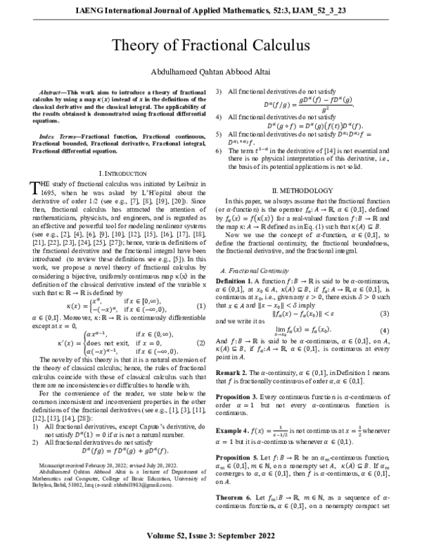 Pdf Theory Of Fractional Calculus