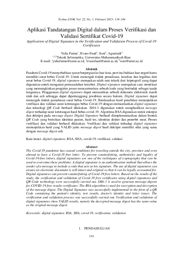 (PDF) Aplikasi Tandatangan Digital dalam Proses Verifikasi dan Validasi ...