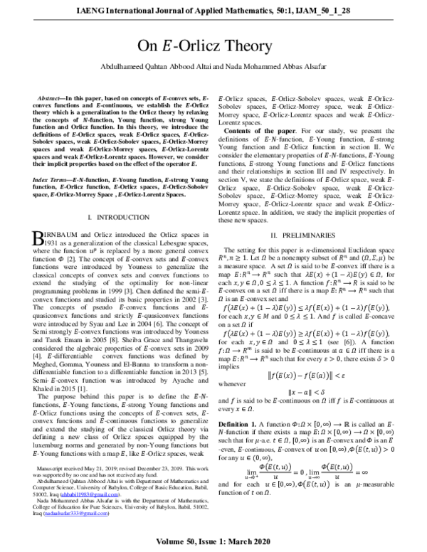 (PDF) On -Orlicz Theory