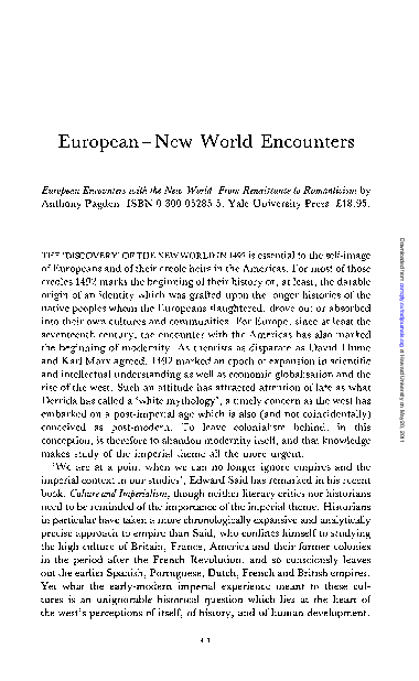 (PDF) European - New World Encounters