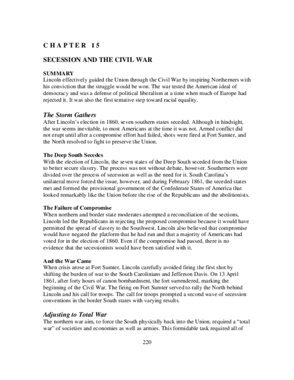 (PDF) Secession and Civil War