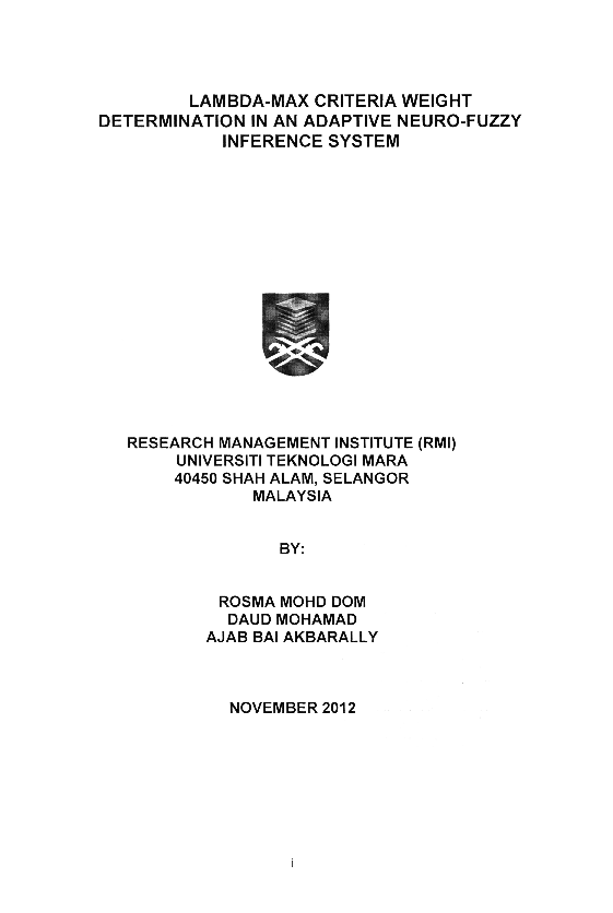 (PDF) Lambda-max criteria weight determination in an adaptive neuro ...