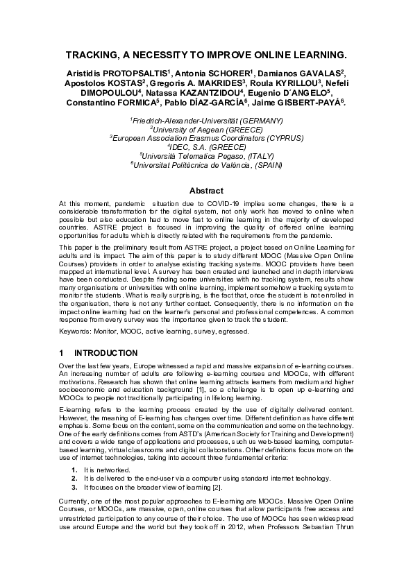 (PDF) Tracking, a Necessity to Improve Online Learning