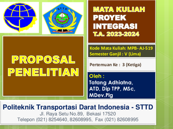 (PDF) Politeknik Transportasi Darat Indonesia -STTD