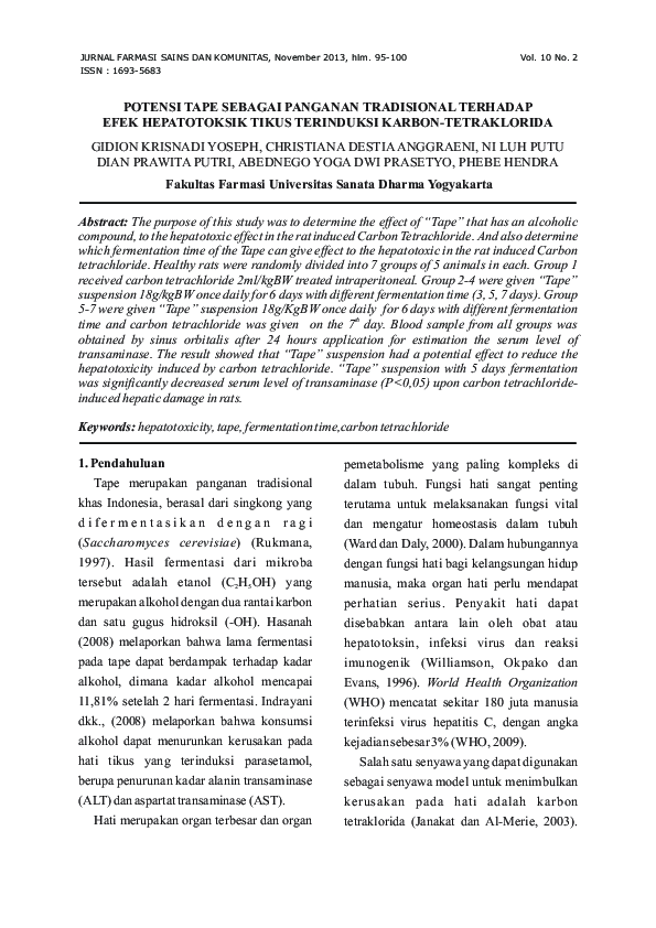 (PDF) Potensi Tape Sebagai Panganan Tradisional Terhadap Efek ...