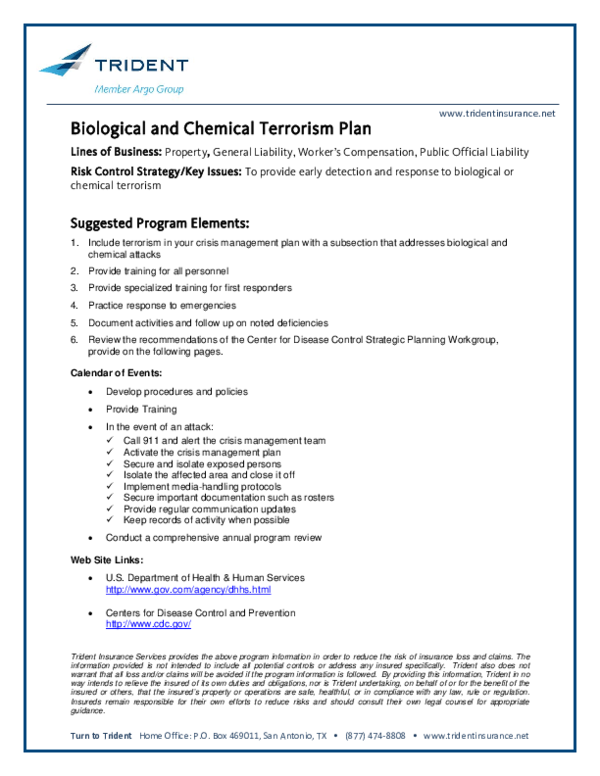 (PDF) Biological and Chemical Terrorism: Strategic Plan for ...