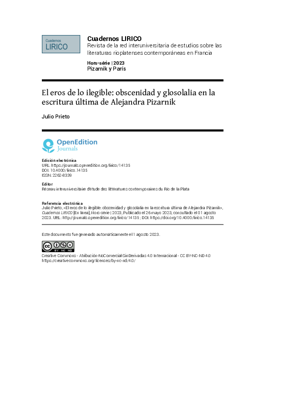 (PDF) El eros de lo ilegible: obscenidad y glosolalia en la escritura ...
