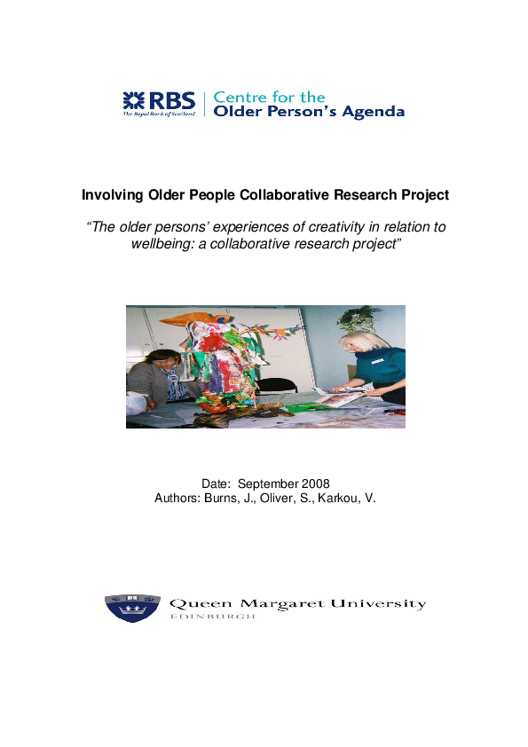 (PDF) Involving Older People Collaborative Research Project- The older persons' experiences of ...