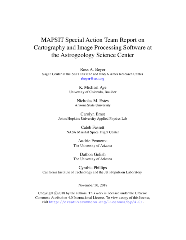 (PDF) MAPSIT Special Action Team Report on Cartography and Image ...