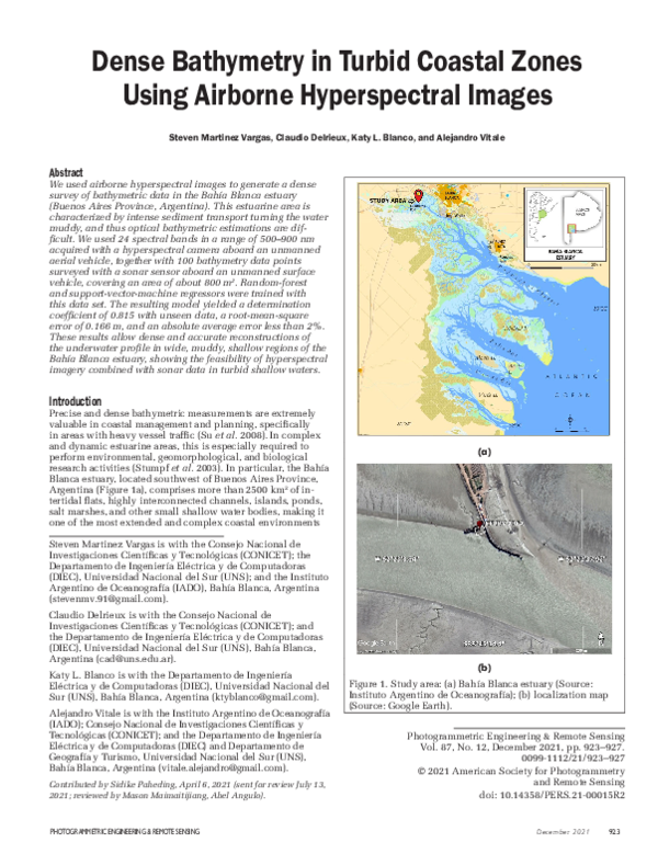 (PDF) Dense Bathymetry in Turbid Coastal Zones Using Airborne Hyperspectral Images