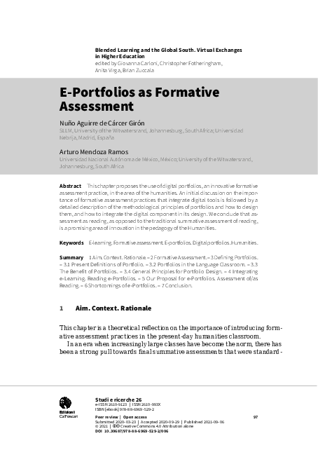 (PDF) E-Portfolios as Formative Assessment