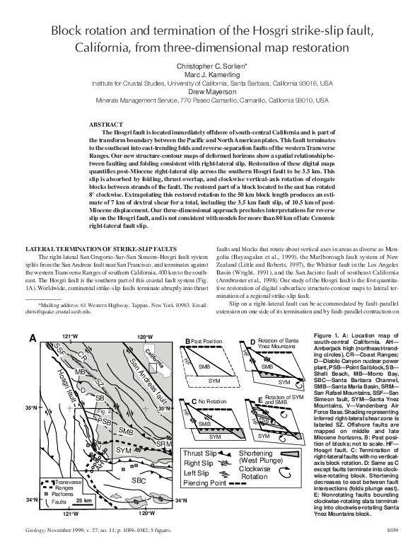 (PDF) Block rotation and termination of the Hosgri strike-slip fault ...