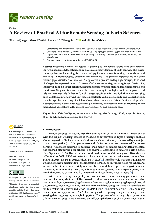 (PDF) A Review of Practical AI for Remote Sensing in Earth Sciences