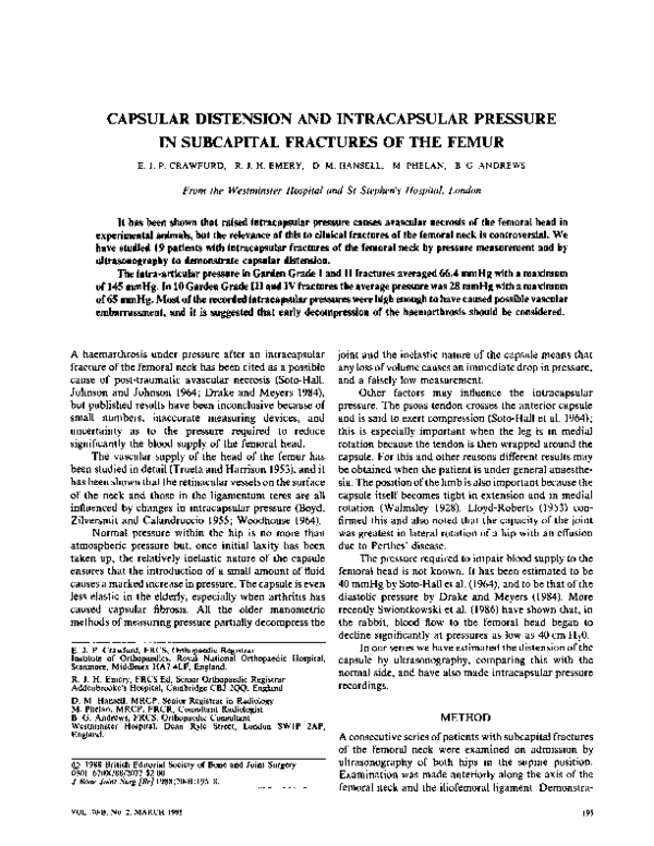 (PDF) Capsular distension and intracapsular pressure in subcapital ...