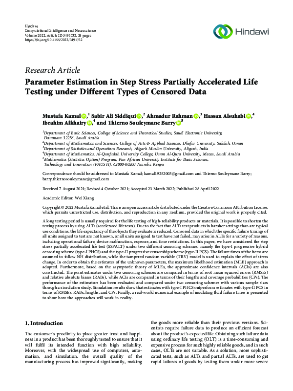 Pdf Parameter Estimation In Step Stress Partially Accelerated Life Testing Under Different