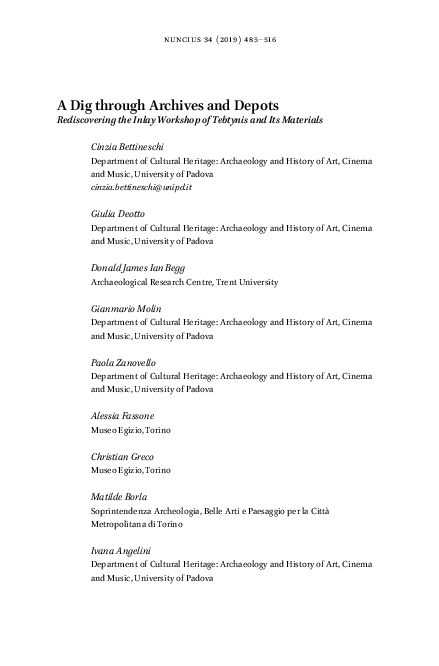 (PDF) A Dig through Archives and Depots