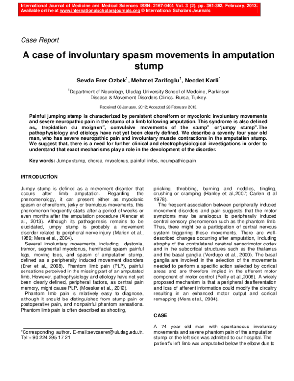 (PDF) A case of involuntary spasm movements in amputation stump