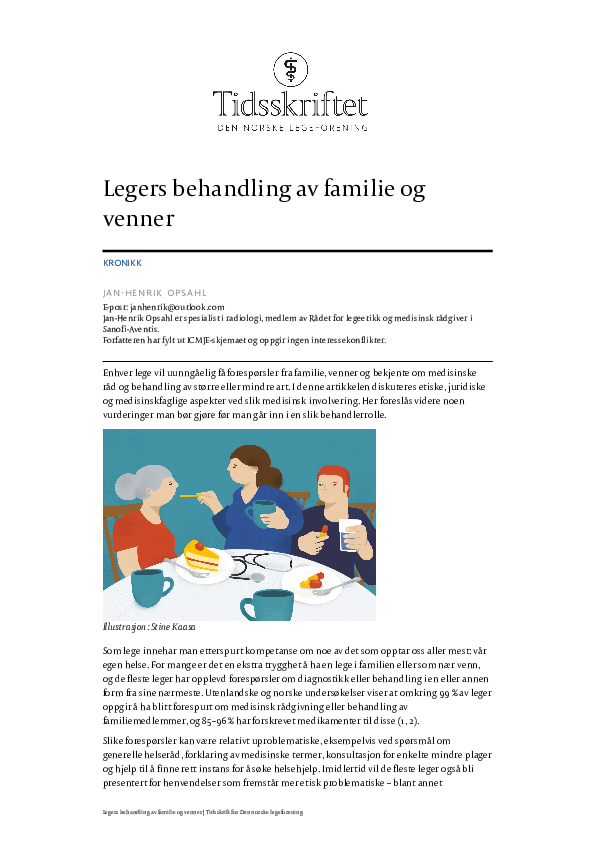 (PDF) Legers behandling av familie og venner | Jan-Henrik Opsahl ...