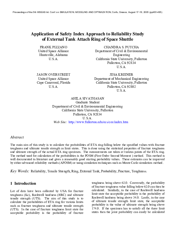 (PDF) Application of safety index approach to reliability study of external tank attach ring of ...