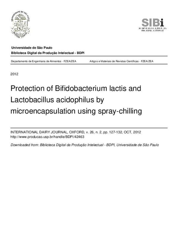 (PDF) Protection of Bifidobacterium lactis and Lactobacillus ...