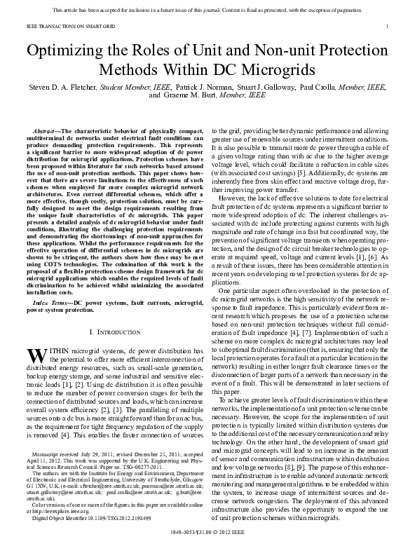 (PDF) Optimizing the Roles of Unit and Non-unit Protection Methods ...