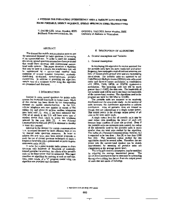 (PDF) A method for predicting interference into a narrow band receiver ...