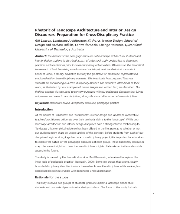 (PDF) Rhetoric of Landscape Architecture and Interior Design Discourses | Barbara Adkins ...