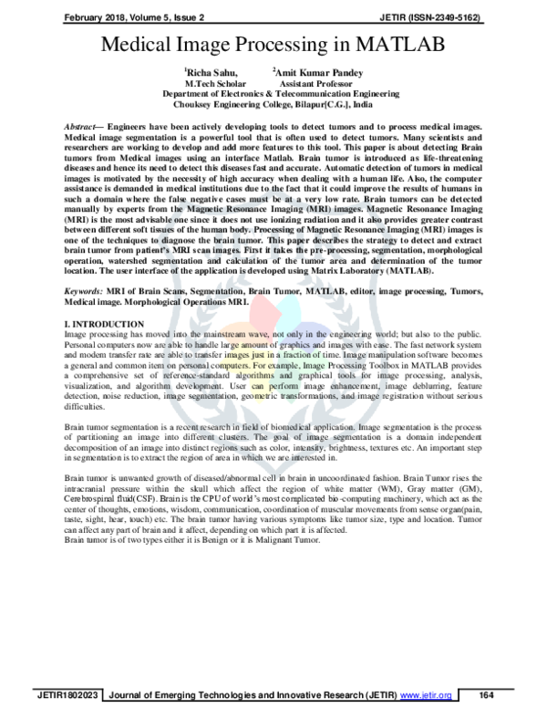 (PDF) Medical Image Processing in MATLAB