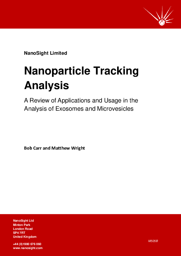 (PDF) Nanoparticle Tracking Analysis