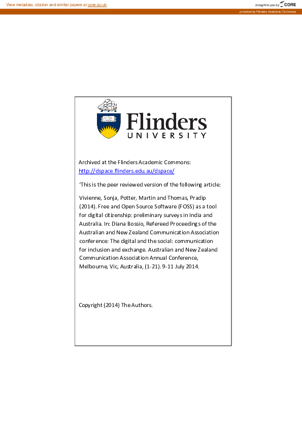 (PDF) Free and Open Source Software (FOSS) as a tool for digital ...