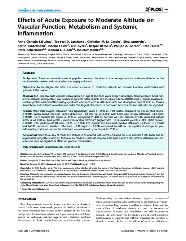(PDF) Effects of acute exposure to moderate altitude on blood pressure and sleep breathing patterns