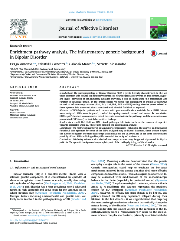 (PDF) Enrichment pathway analysis. The inflammatory genetic background ...