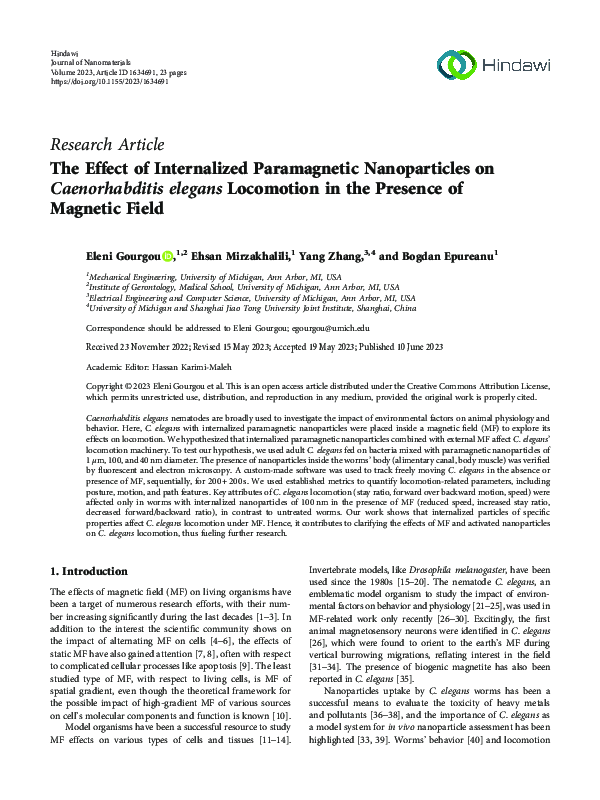 (PDF) The Effect of Internalized Paramagnetic Nanoparticles on ...