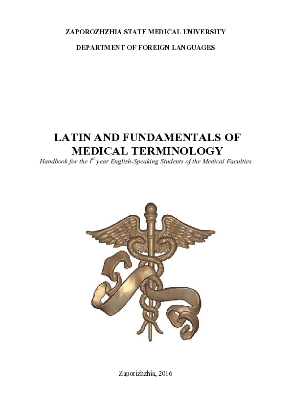 (PDF) Latin and Fundamentals of Medical Terminology : Handbook for the ...