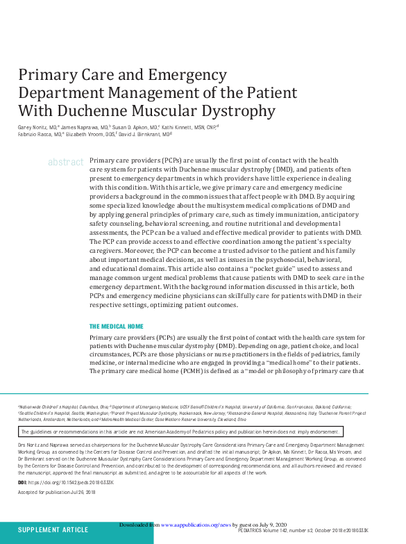 (PDF) Managing Duchenne Muscular Dystrophy in Care Settings
