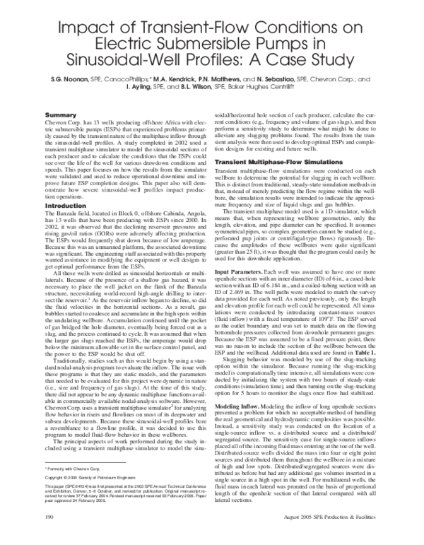 (PDF) Impact of Transient-Flow Conditions on Electric Submersible Pumps ...