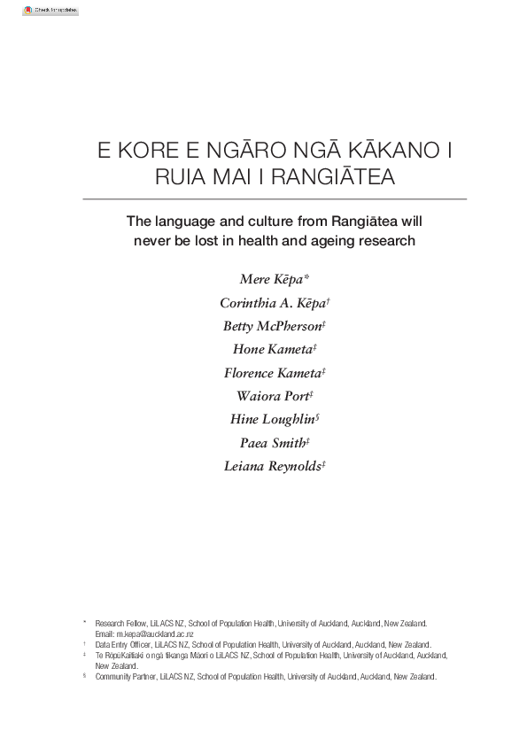(PDF) E Kore E Ngāro Ngā Kākano I ruia Mai i Rangiātea: The language ...