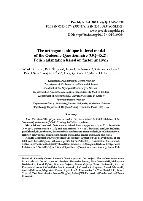 (PDF) The orthogonal-oblique bi-level model of the Outcome ...