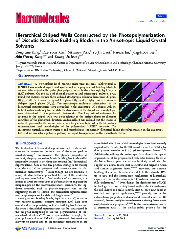 (PDF) Hierarchical Striped Walls Constructed by the Photopolymerization ...